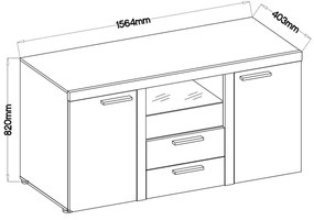 FALCO Komoda Rizo 2D2S Odstín: Dub sonoma