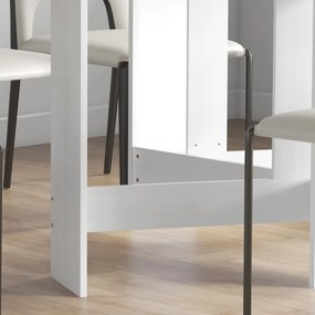 HOMCOM Skládací jídelní stůl oválný kuchyňský stůl s skládacími křídly moderní styl 163x80x75 cm Bílý