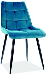 Casarredo - Komfort nábytek Jídelní židle SIK VELVET tyrkysová/černý kov