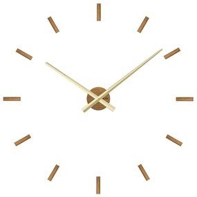 VLAHA VCT1040 dubové samolepicí hodiny Minimal zlatá, pr. 80 cm