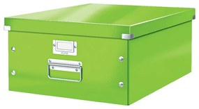 Zelený kartonový úložný box s víkem 37x48x20 cm Click&amp;Store – Leitz
