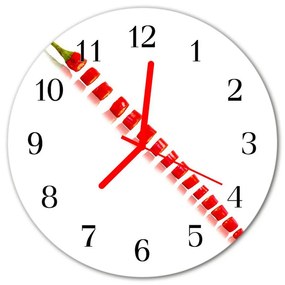 Nástenné skleněné hodiny paprika fi 30 cm