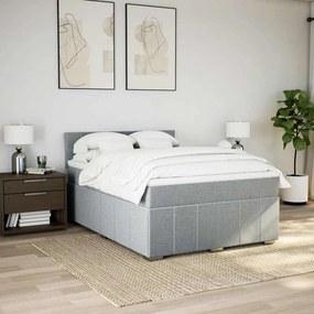 Box spring postel s matrací světle šedá 140 x 190 cm textil 3287063