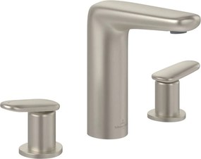 Villeroy & Boch Antao - Umyvadlová baterie s výpustí Push-Open, 3-otvorová instalace, matný kartáčovaný nikl TVW11100100064