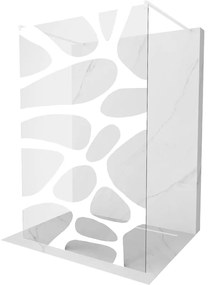 Mexen Kioto volně stojící sprchová zástěna 110 x 200 cm, Průhledné/Bílý vzor 8 mm, Bílá - 800-110-002-20-97