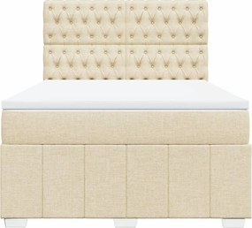 Box spring postel s matrací krémová 140x200 cm textil 3291703