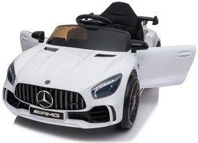 Dětské elektrické autíčko s dálkovým ovládáním BestBerg BBCC-50W – Mercedes-Benz AMG GT R / nosnost 25 kg / Li-Ion baterie / bílá
