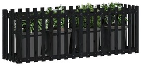 Vyvýšený záhon plotový design černý 200x50x70 cm masiv borovice,  832514
