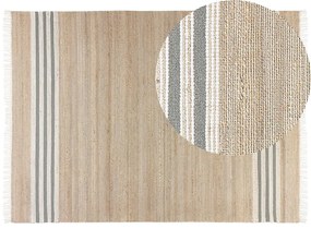 Jutový koberec 160 x 230 cm béžový/šedý MIRZA Beliani