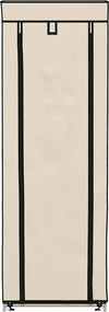 Botník s potahem krémový 57 x 29 x 162 cm textil 282431