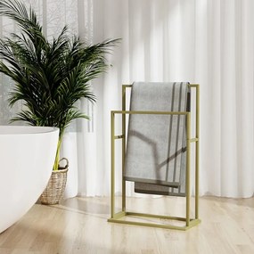 vidaXL Volně stojící stojan na ručníky 48 x 24 x 78,5 cm železo [343088] Barva: zlatá