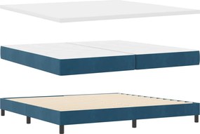 Postel s boxspringem s matrací Tmavě modrá 200 x 200 cm samet 3339132