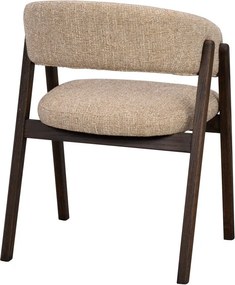 Béžové/v tmavě přírodní barvě jídelní křeslo s područkami z dubového dřeva Barnaby – Rowico