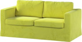 Potah na pohovku IKEA  Karlstad 2-místná , nerozkládací, dlouhý barva zelená látka lesklé, sametová