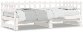 Výsuvná postel bílá 2x (80 x 200) cm masivní borovice - Default Title