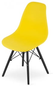 Set tří jídelních židlí OSAKA žluté (černé nohy) (3ks)