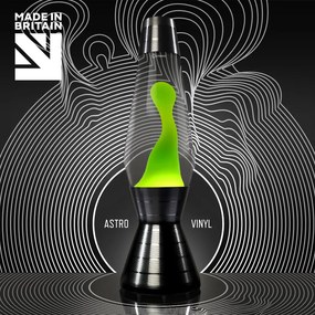 Mathmos Astro Vinyl, originální lávová lampa s čirou tekutinou a zelenou lávou, 43cm