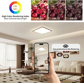 Brilagi - LED Koup. str. svít. ULTRA SLIM LED/24W/230V 42x42 cm rose gold IP54