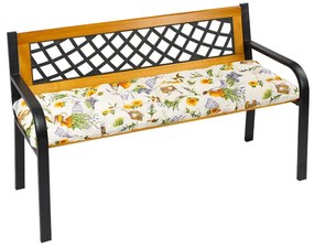 Bellatex Sedák na lavici prošívaný Levandule fialová, žlutá rozměr 40x120 cm