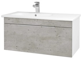 Dřevojas Koupelnová skříň ASTON SZZ 90 Varianta: N01 Bílá lesk / Úchytka T05 / D01 Beton