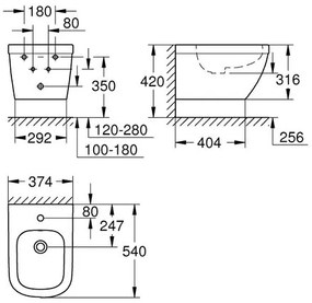 Grohe Euro Ceramic Závěsný bidet 39208000