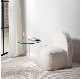 Asir | Odkládací stolek CHILL 50x50 cm bílá/čirá | AS1588