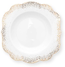Pip Studio Royal Winter hlubohý talíř Ø23,5, bílý (krásný porcelánový talíř)