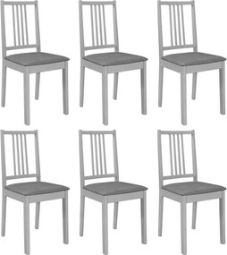 vidaXL Jídelní židle s poduškami 6 ks masivní dřevo [276406] Barva: white and cream