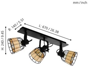 Eglo 43326 - Bodové svítidlo ANWICK 1 3xE27/40W/230V
