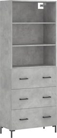 Skříň highboard betonově šedá 69,5x34x180 cm kompozitní dřevo 3189385