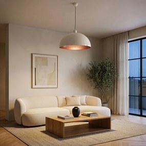 BRILAGI - LED Lustr na lanku METALO 1xE27/40W/230V pr. 40 cm béžová/měděná
