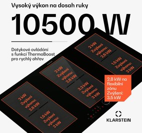Klarstein Delicatessa 90 Full Flex vestavná indukční varná deska 6 zón 10 500 W soběstačná