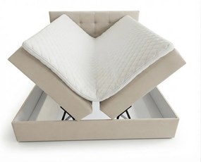 Čalouněná postel boxspring DIRELIS VIBE 140x200 cm krémová Matrace: Matrace Bonell pružinová