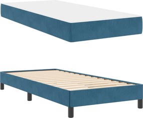 Postel s boxspringem s matrací Tmavě modrá 100 x 200 cm textil 3398675