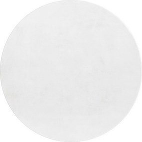 Ayyildiz, Kusový koberec Pouffy 5100 White kruh, 200x200 (průměr) kruh, bílá, obývací pokoj