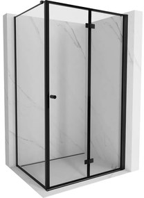 Mexen Mist-F skládací sprchový kout pravý 120 x 80 cm, černý rám, černý - 8A6T-120-080-70-70-P
