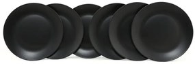 Keramická sada 6 ks talířů Matte Black 25 cm černá