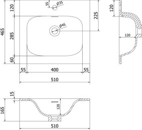 Mexen Rivel, koupelnová skříňka 50 cm s umyvadlem Vela, 2 zásuvky, drážkovaná, bílá matná, 91A20-05047-2-BFF01-W23M01