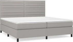 Box spring postel s matrací světle šedá 200 x 200 cm textil 3141881