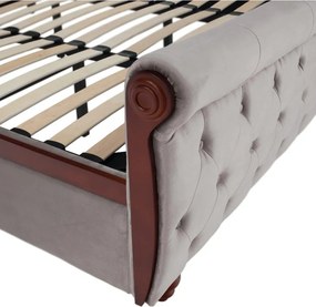 Postel s roštem, 180x200, šedohnědá Taupe Velvet látka, BARETO Kondela 0000402151