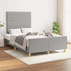 Rám postele bez matrace světle šedá 120 x 200 cm textil 3125122