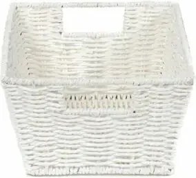 Compactor ETNA Ručně pletený úložný košík bílá / 31 x 24 x 14 cm
