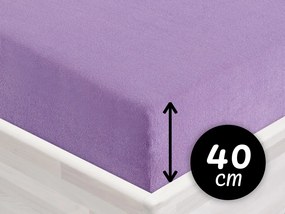 Froté napínací prostěradlo na extra vysokou matraci FR-012 Levandulové 90 x 220 - výška 40 cm