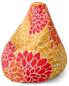 Sablio Sedací vak Pear Barevné květiny - 70 x 95 x 15 cm