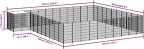 Psí kotec černý 31,46 m² ocel 3082241