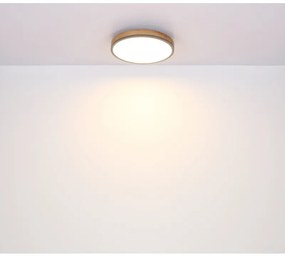 GLOBO Přisazené stropní LED osvětlení DORO, 24W, teplá bílá, kulaté, černá/hnědá 416080WD2R