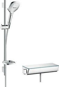 Hansgrohe Raindance Select E sprchový systém na stěnu s termostatickou baterií bílá/chrom 27038400