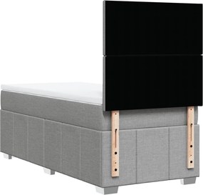 Box spring postel s matrací světle šedá 90x200 cm textil 3291544