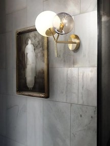 Toolight - nástěnná skleněná lampa E27 60W APP1012-2W, zlatá, OSW-09481