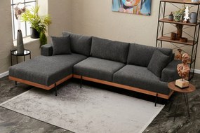 Atelier del Sofa Rohová sedací souprava Liva Left - Anthracite, Antracitová